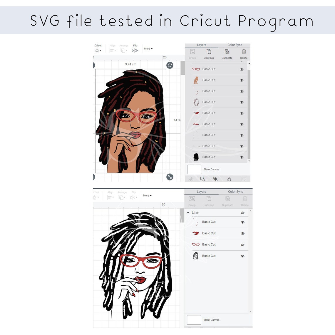 Women With Locs and Glasses Layered SVG Bundle African - Etsy