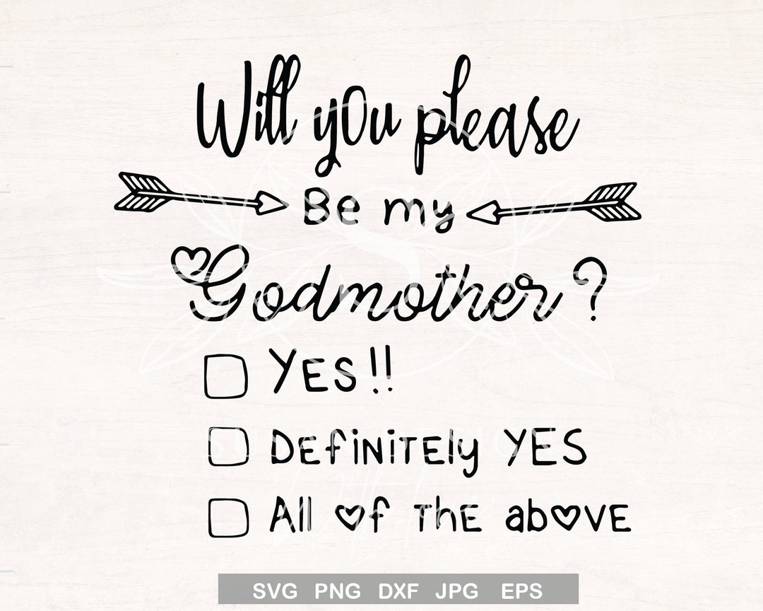 Godmother Proposal card SVG file god mother svg Will You Be - Etsy Portugal