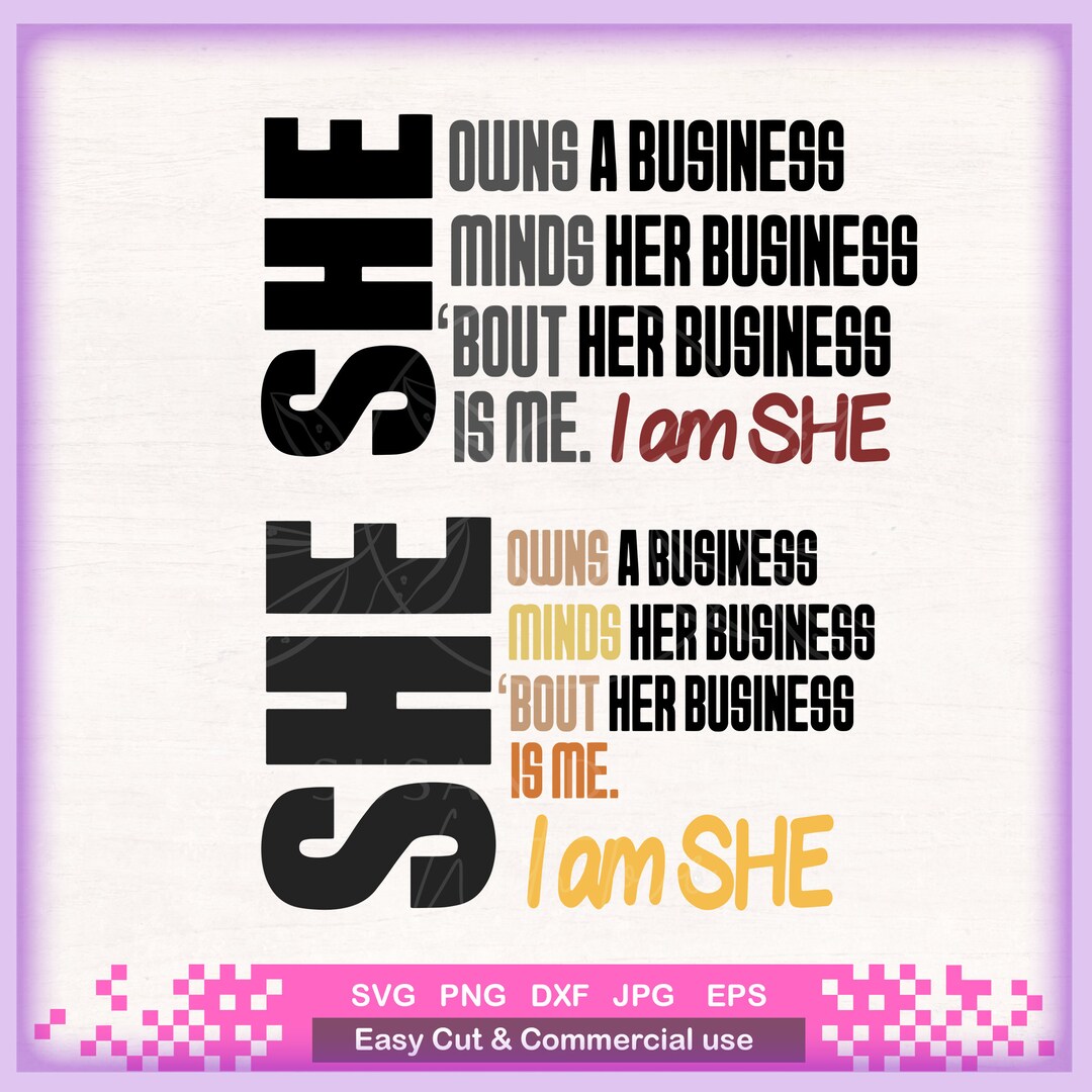 I Am She Svg She is Me Svg Bundle Black Girl Owned Business - Etsy ...