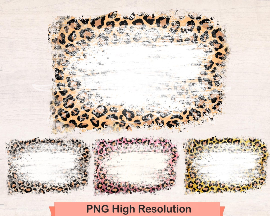 Distressed Leopard Print Background With Bleach Bundle, PNG Sublimation ...
