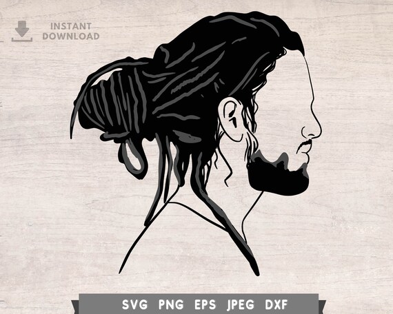 Black Male Svg Black Man With Dreadlocks Svg Black Man Beard | Etsy