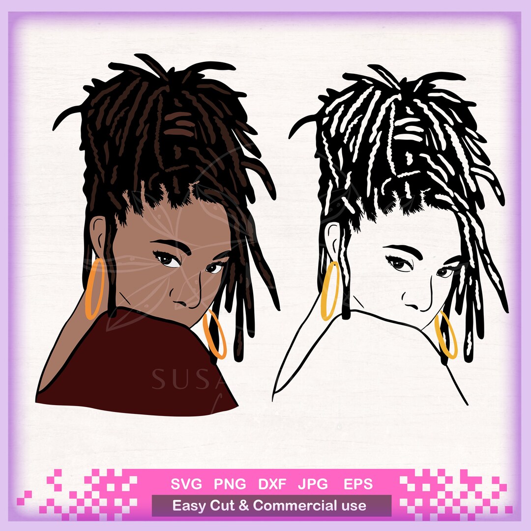 African Dreadlocks Svg, Loc Hair SVG Bundle for Cricut Silhouette ...