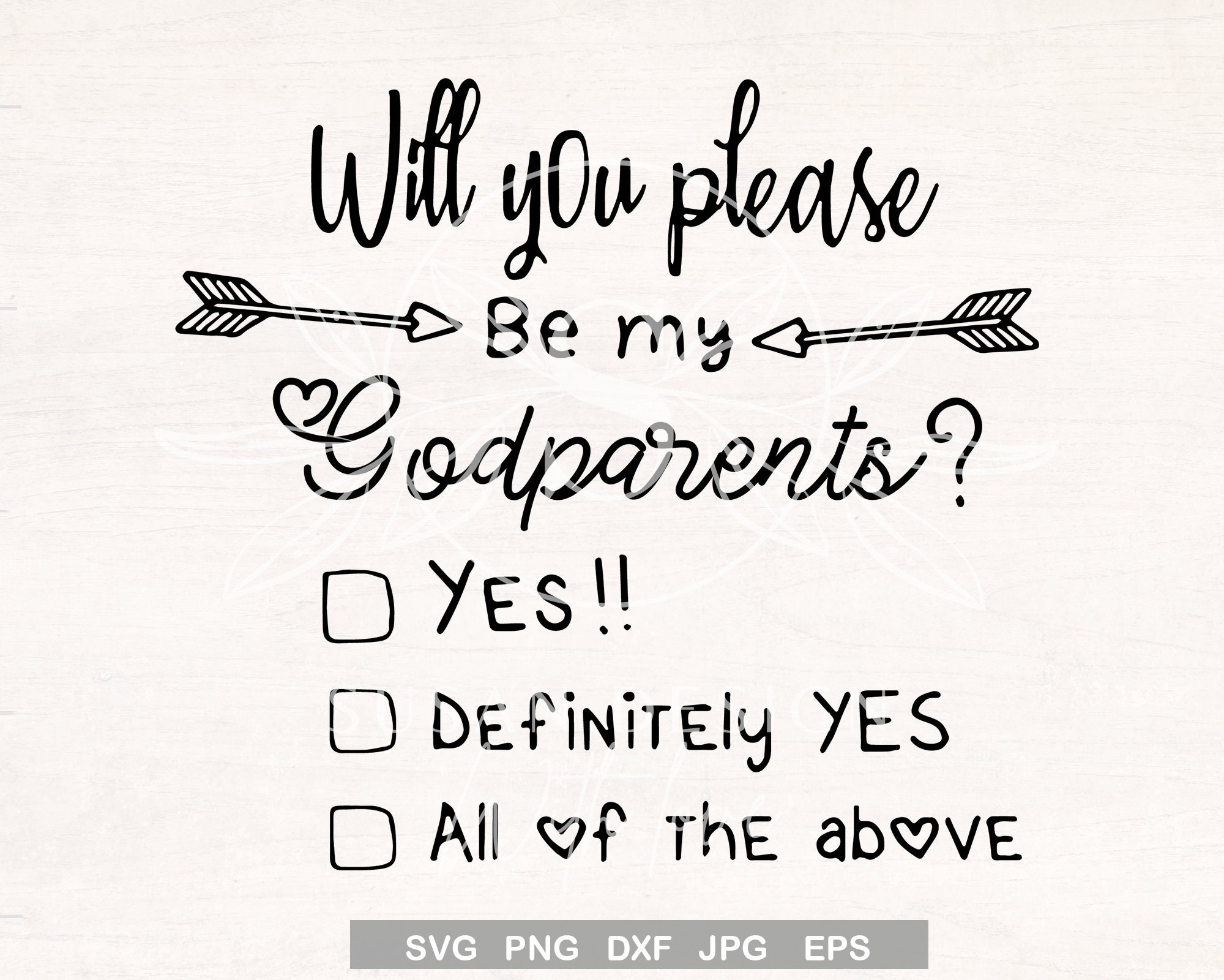 Godparents Proposal Card SVG File Godparent Svg Will You Be Etsy UK