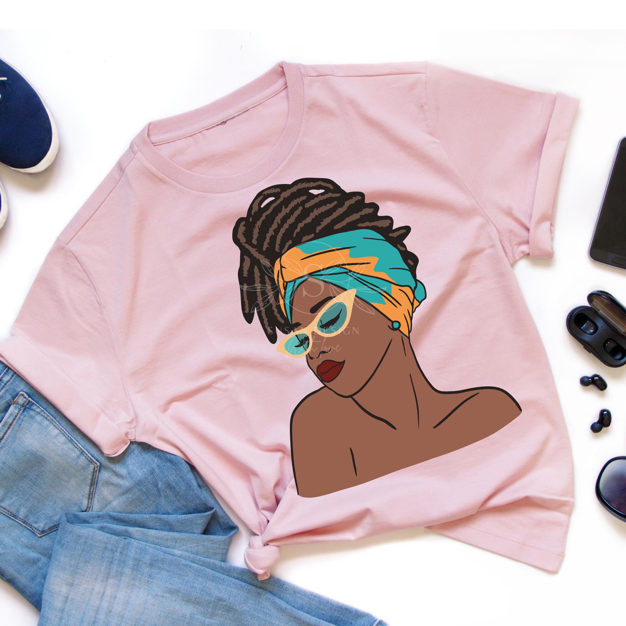 Loc Hair Headwrap Glasses SVG Bundle for Cricut Silhouette - Etsy