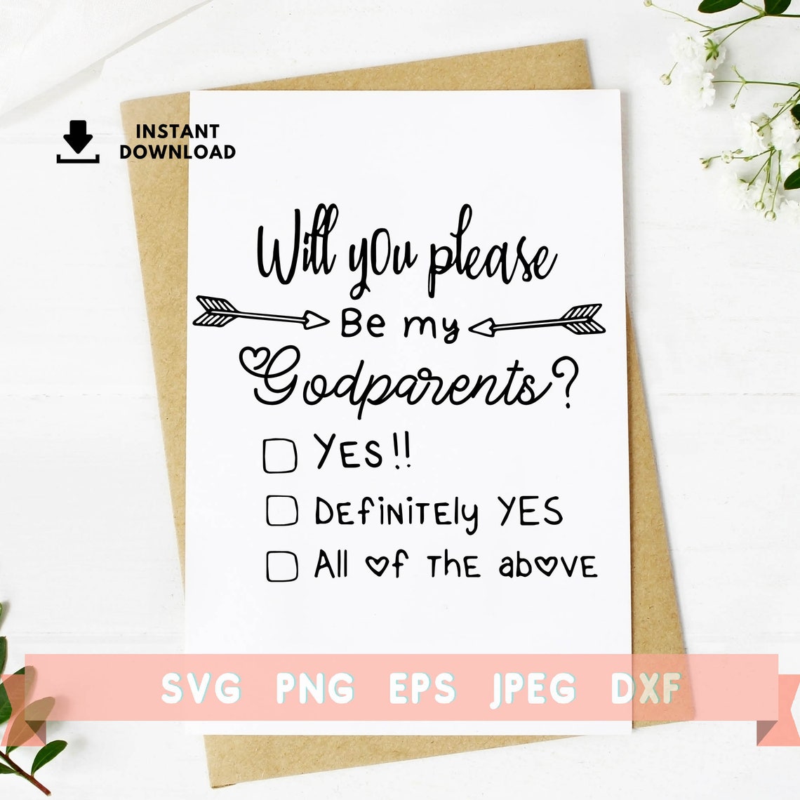 Godparents Proposal Card SVG File Godparent Svg Will You Be - Etsy India