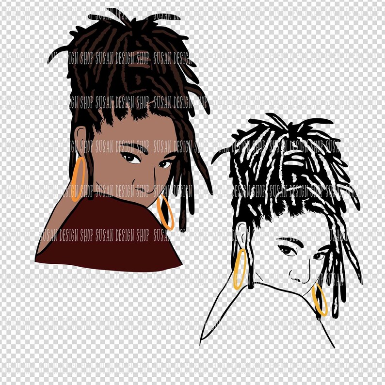African Dreadlocks Svg Loc Hair SVG Bundle for Cricut - Etsy