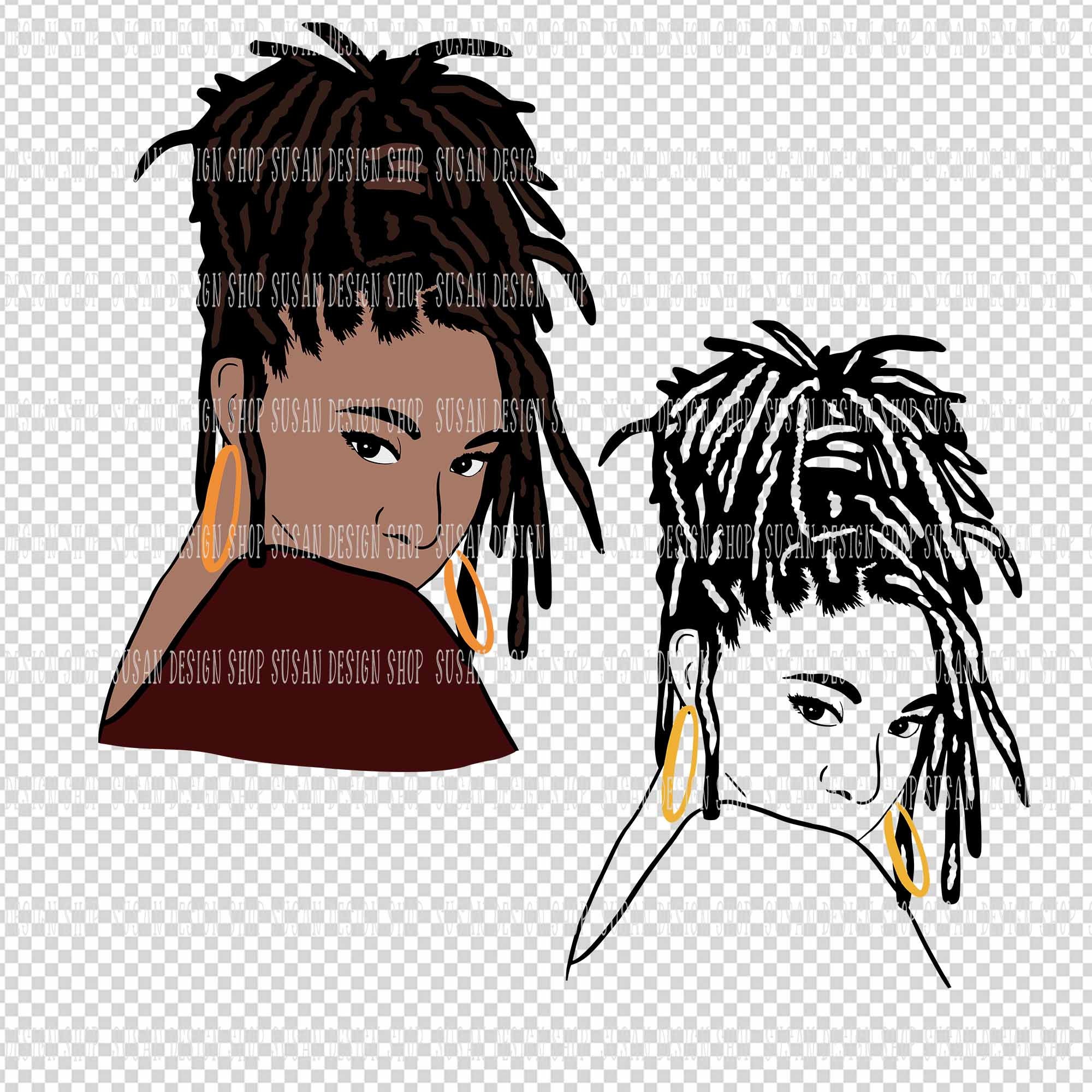 African Dreadlocks Svg Loc Hair SVG Bundle for Cricut - Etsy