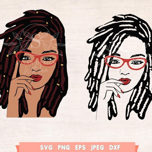 Women With Locs and Glasses Layered SVG Bundle African - Etsy