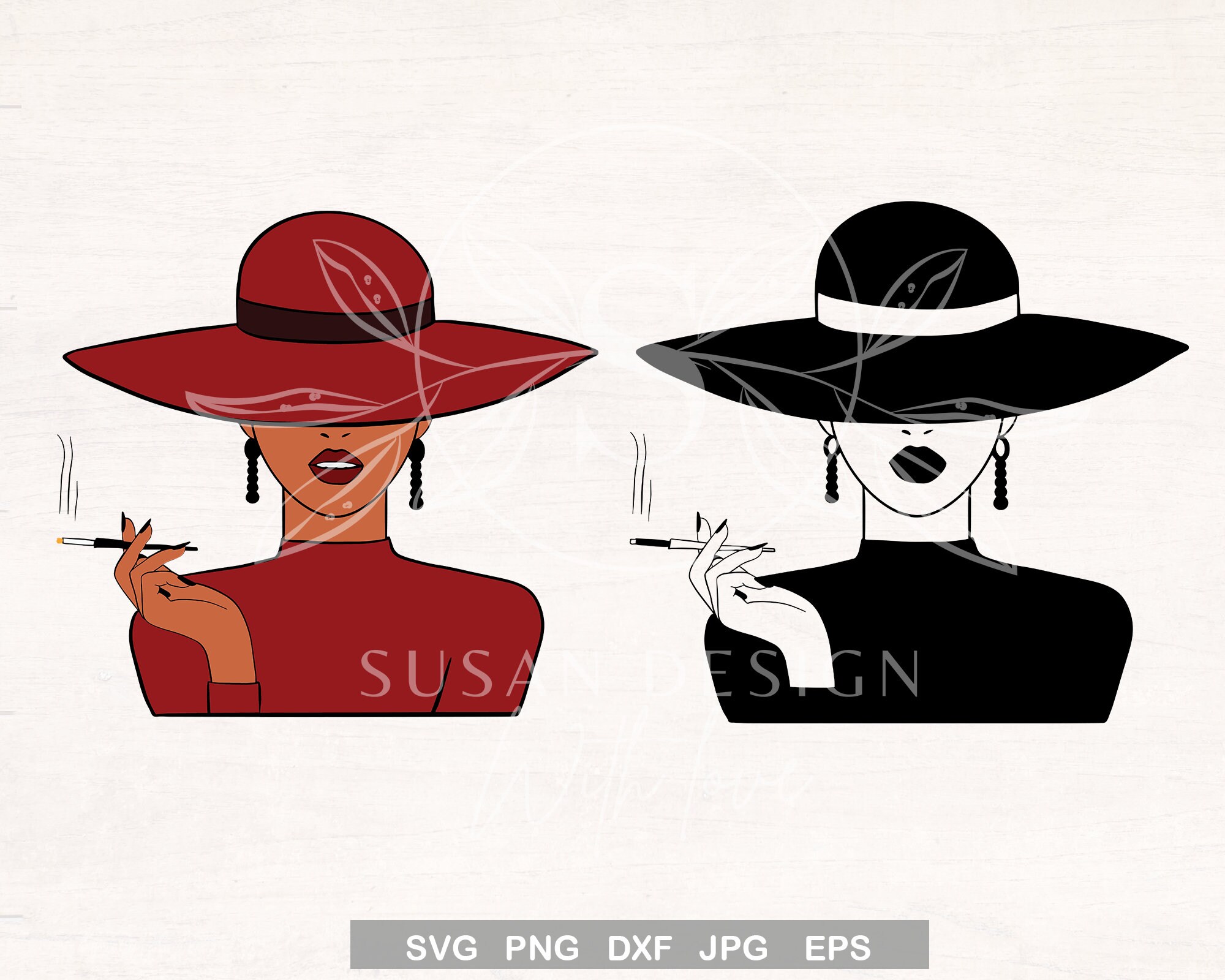 Afro Woman Fashion Hat SVG Bundle Sista Sorority SVG Layered - Etsy