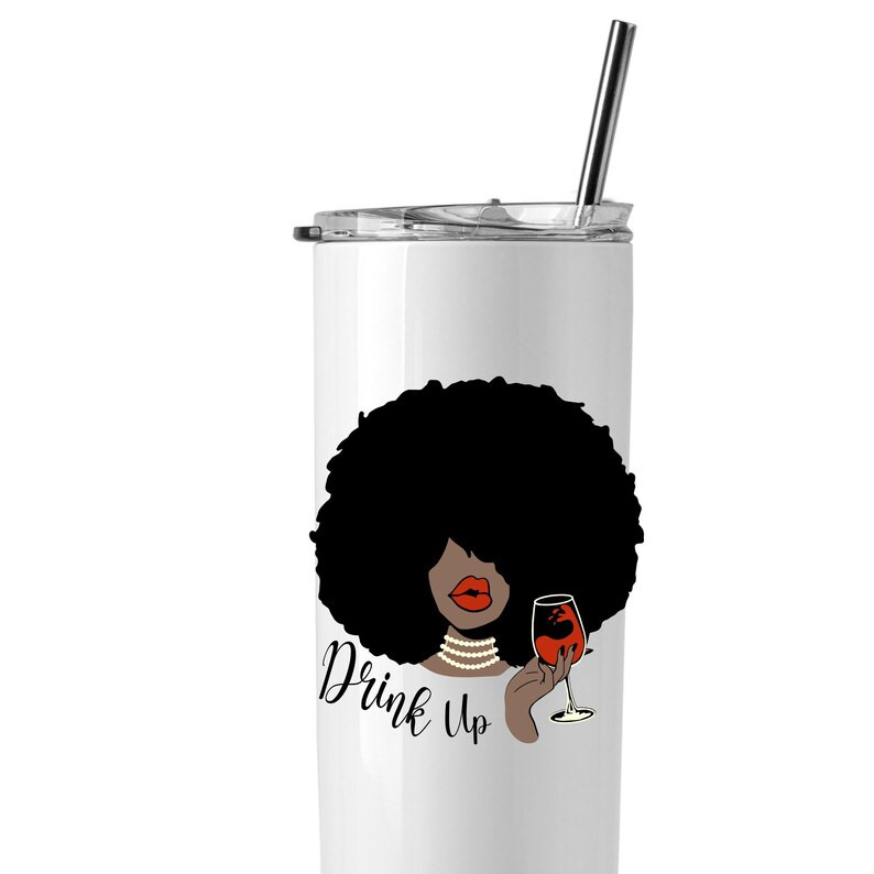 Woman Drink Up Svg Afro Woman With Wine Svg Afro Woman Etsy