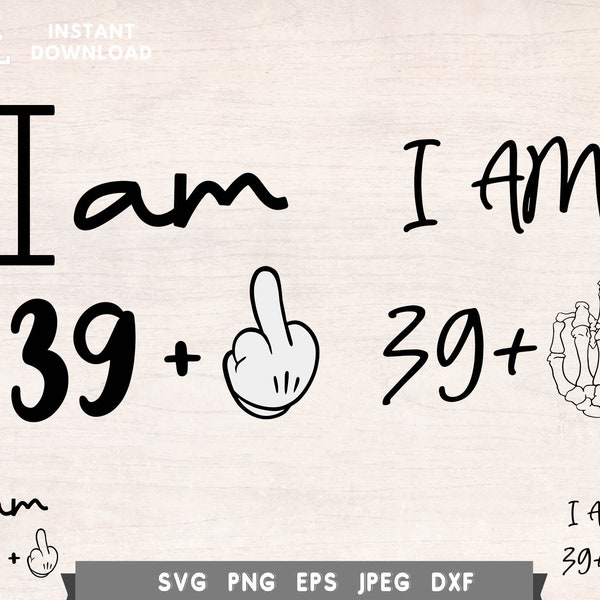 40th Birthday With Middle Finger Svg - Etsy Denmark