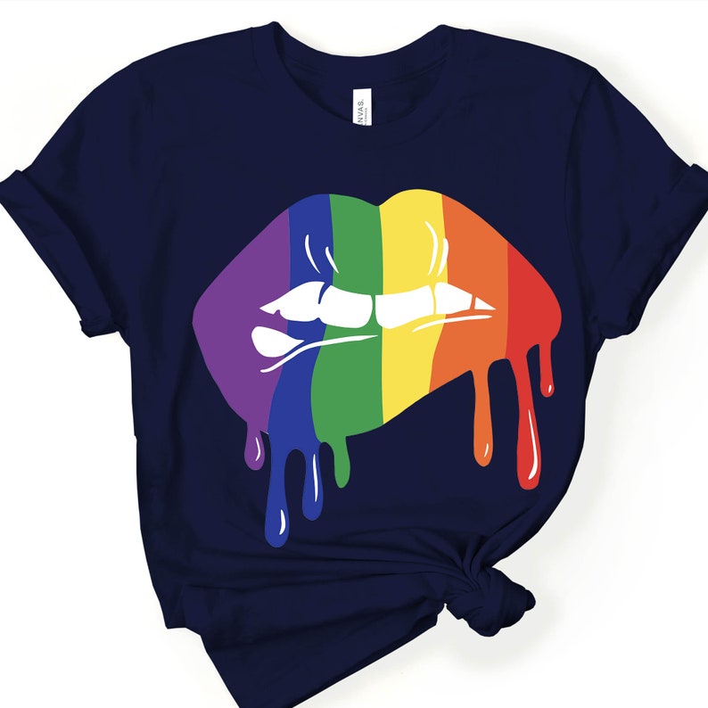 Biting Rainbow Dripping Lips Svg Kissing Mouth Svg Lips Svg Etsy