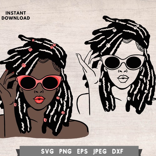 Loc Hair Headwrap Glasses SVG Bundle for Cricut Silhouette - Etsy