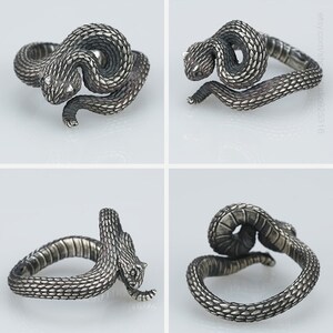 Baby Rattlesnake Ring, Silver Snake Ring, Coiled Snake Ring, Snake ...
