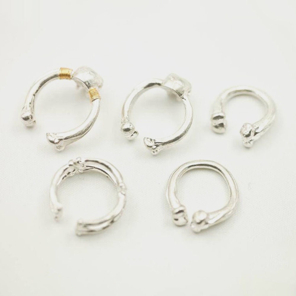 Silver Bone Ring Adjustable Pinky Ring Punk Ring Biker | Etsy