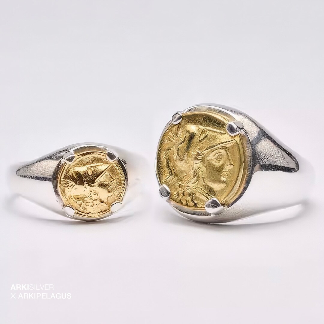 Greek Ring, Ancient Greek Rings for Women, Greek Ring Men Coin Ring ...