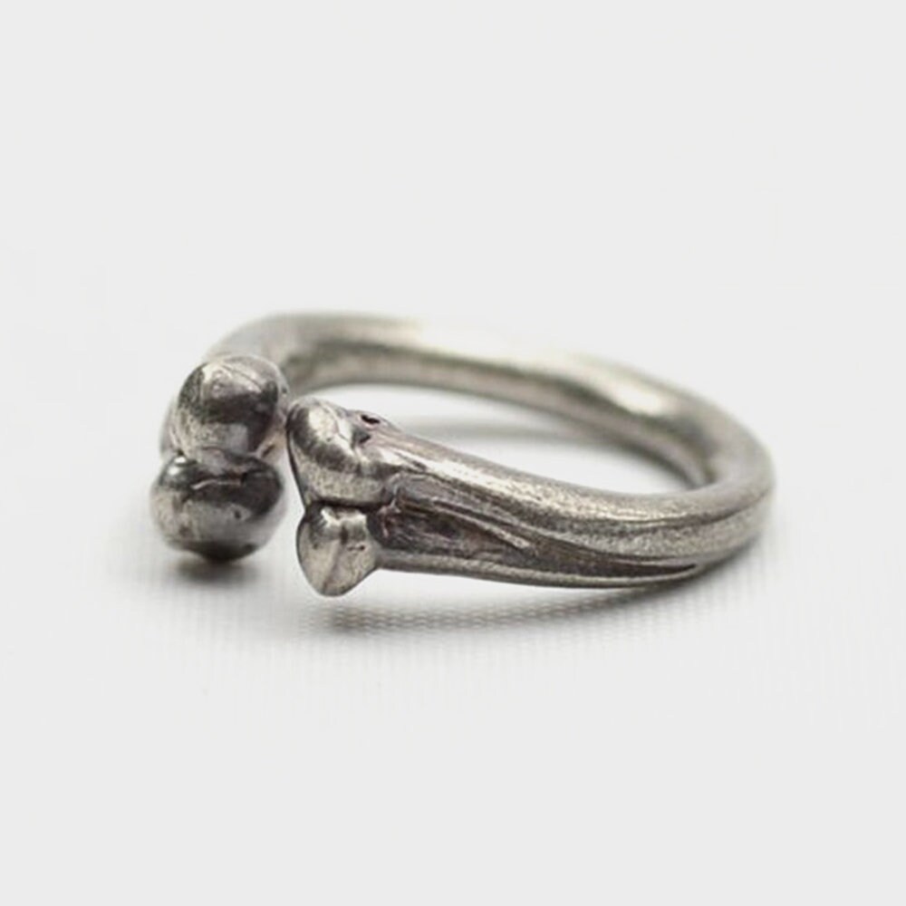 Silver Bone Ring Adjustable Pinky Ring Punk Ring Biker | Etsy