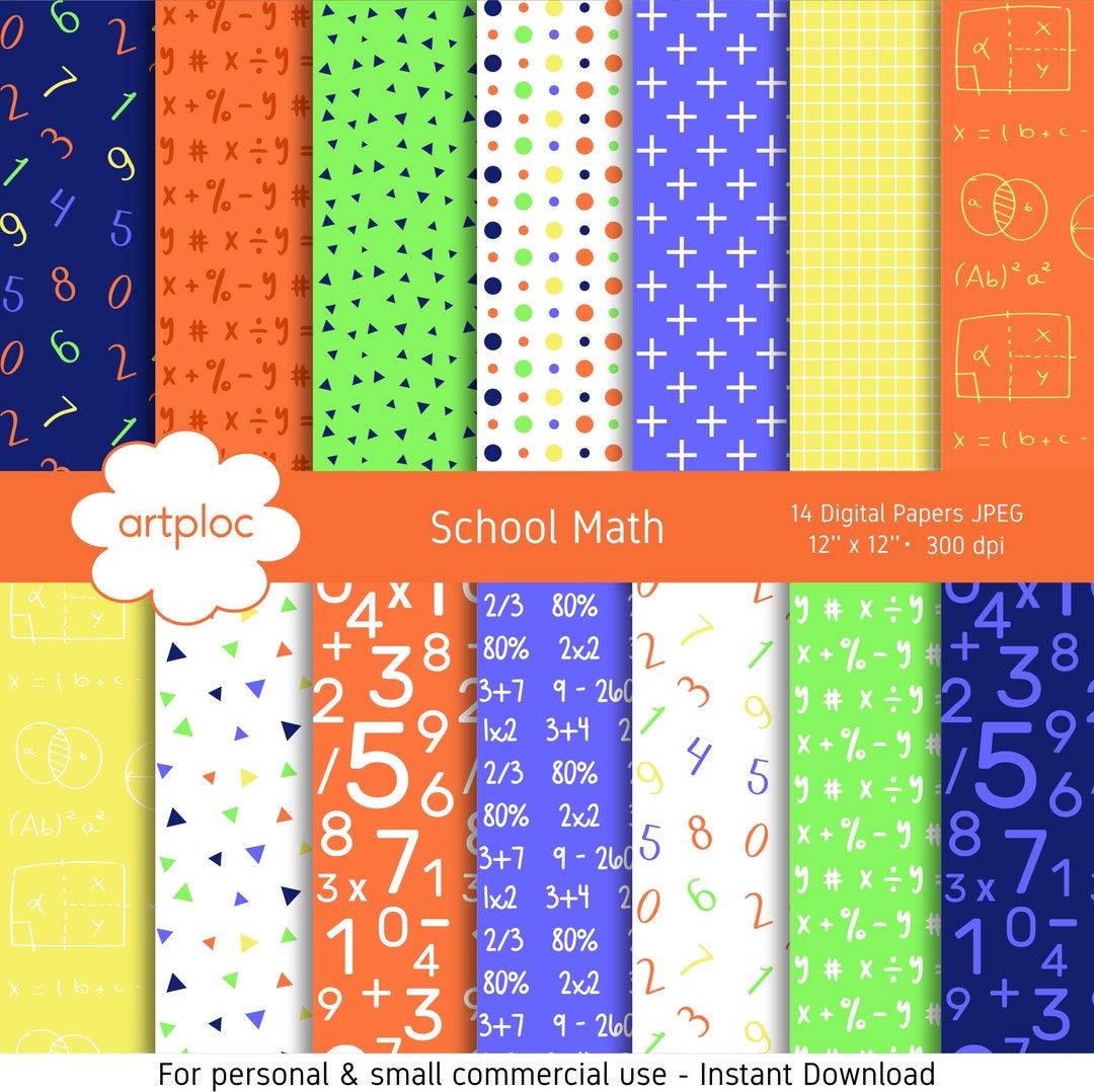 School Math Digital Paper, School Digital Paper, Math Backgrounds, Math ...