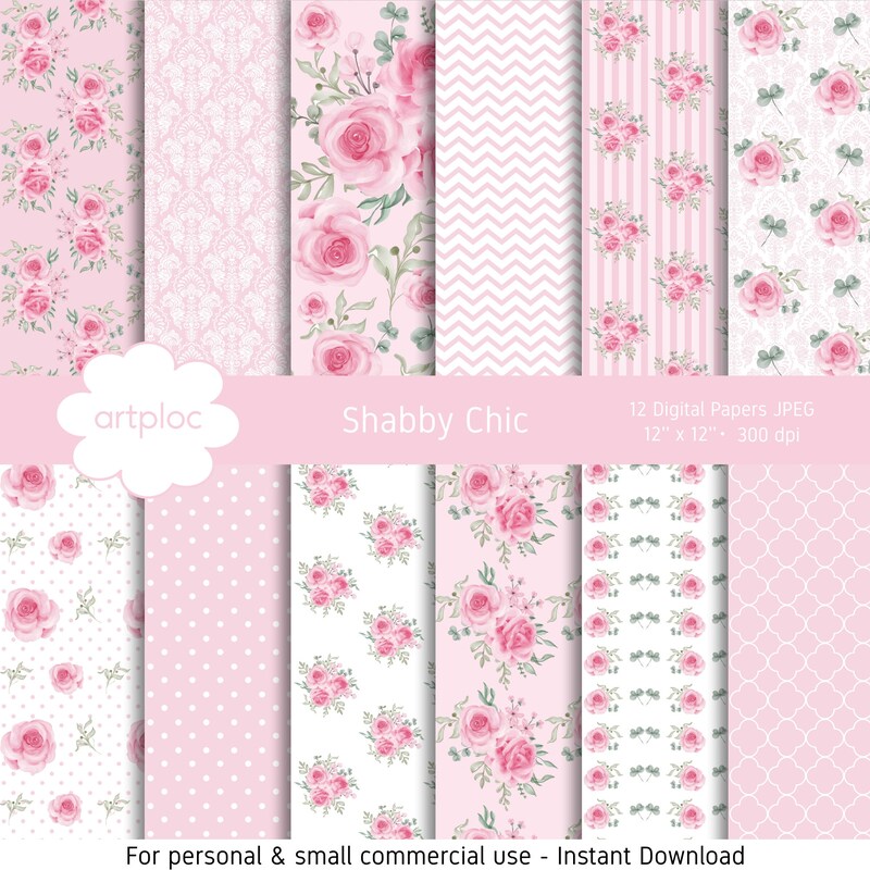 Roses Digital Paper - Etsy