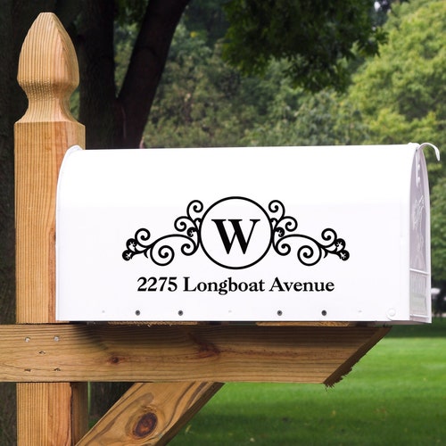 Personalized Mailbox Decal Monogram and Address Decal - Etsy