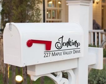 Mailbox Last Name and Address Decal - Etsy