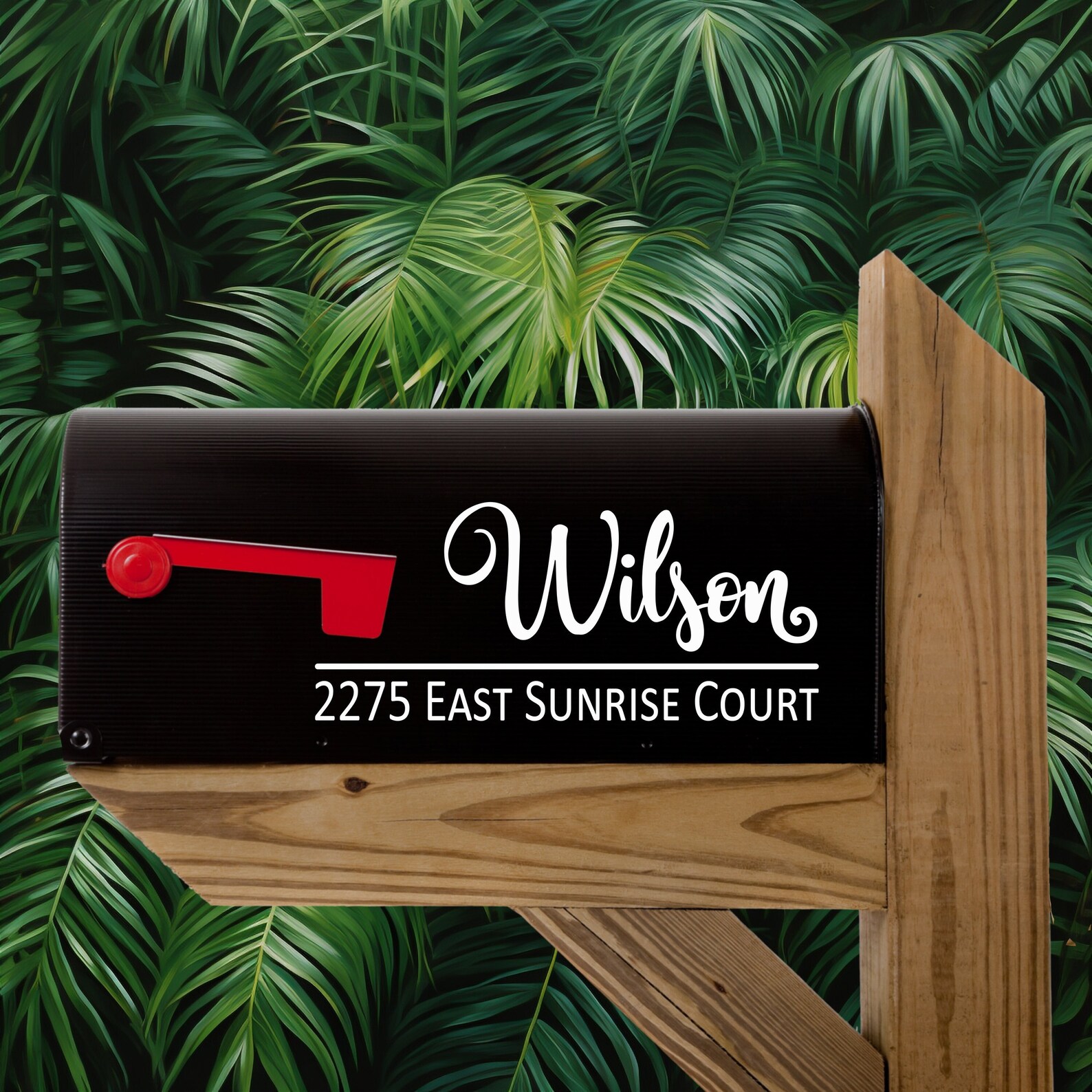 Personalized Mailbox Decal Last Name and Address Decal Mailbox Vinyl ...