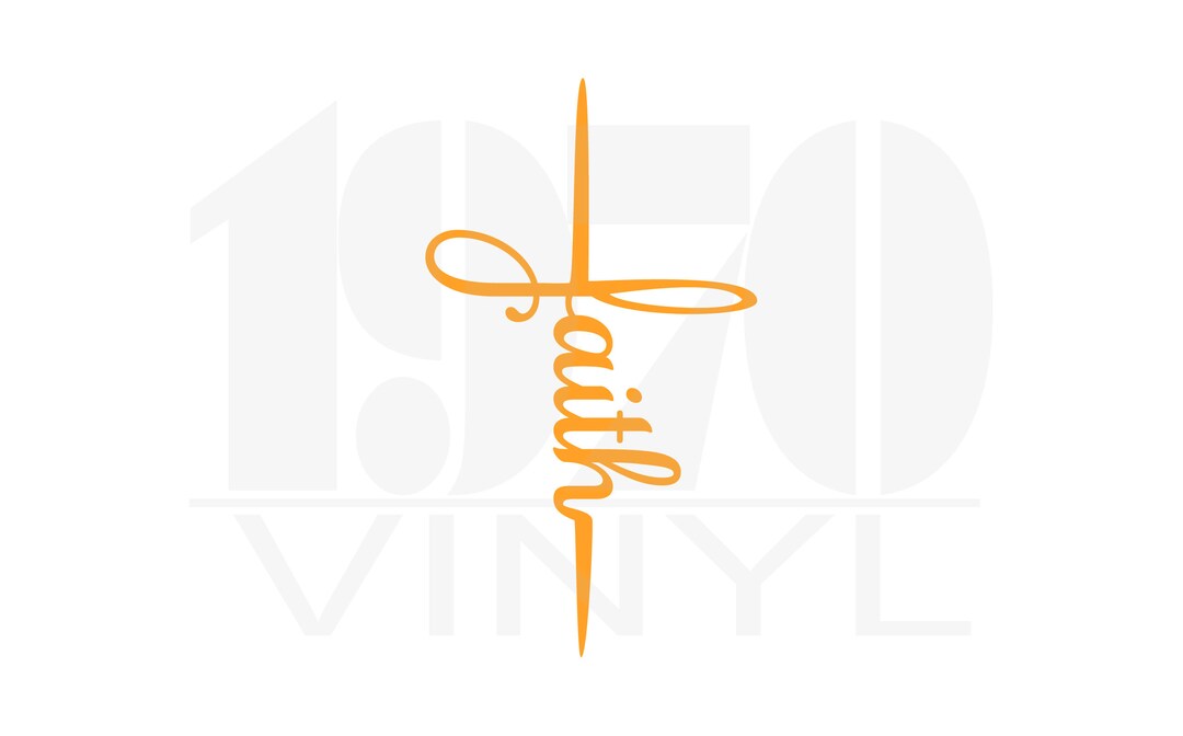 Faith Cross Script Vinyl Decal: Tumbler, Laptop, Window - Etsy