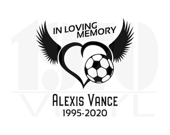 Personalized in Loving Memory Football Vinyl Decal Window | Etsy