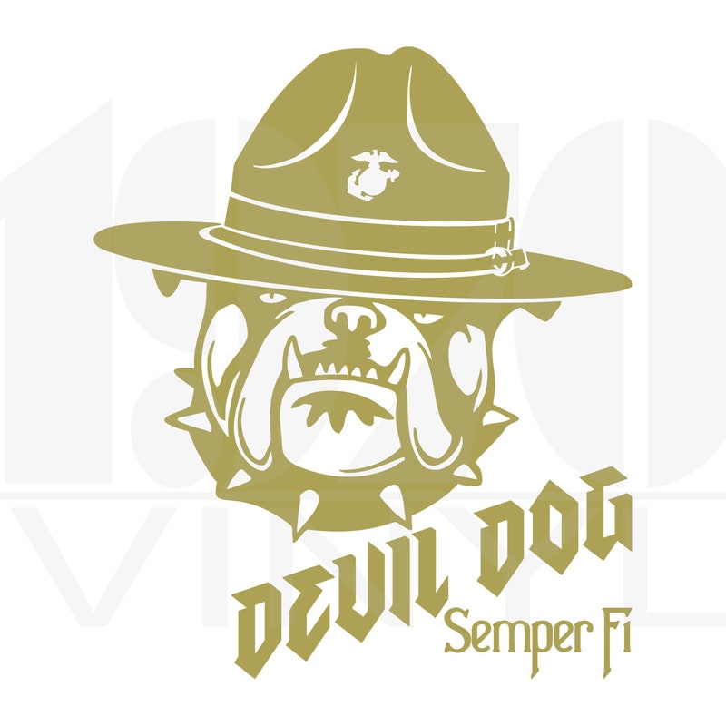 Devil Dog Vinyl Decal - Etsy