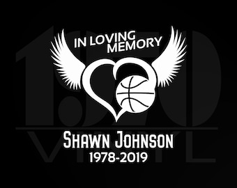 Personalized in Loving Memory Football Vinyl Decal Window | Etsy
