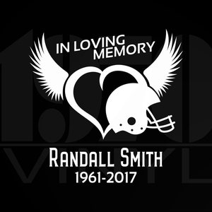 Personalized in Loving Memory Football Decal - Car, Truck, Window Vinyl ...