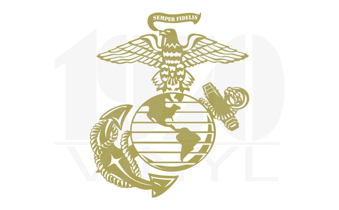 USMC Eagle Globe and Anchor Vinyl Decal Detailed United States Marine ...
