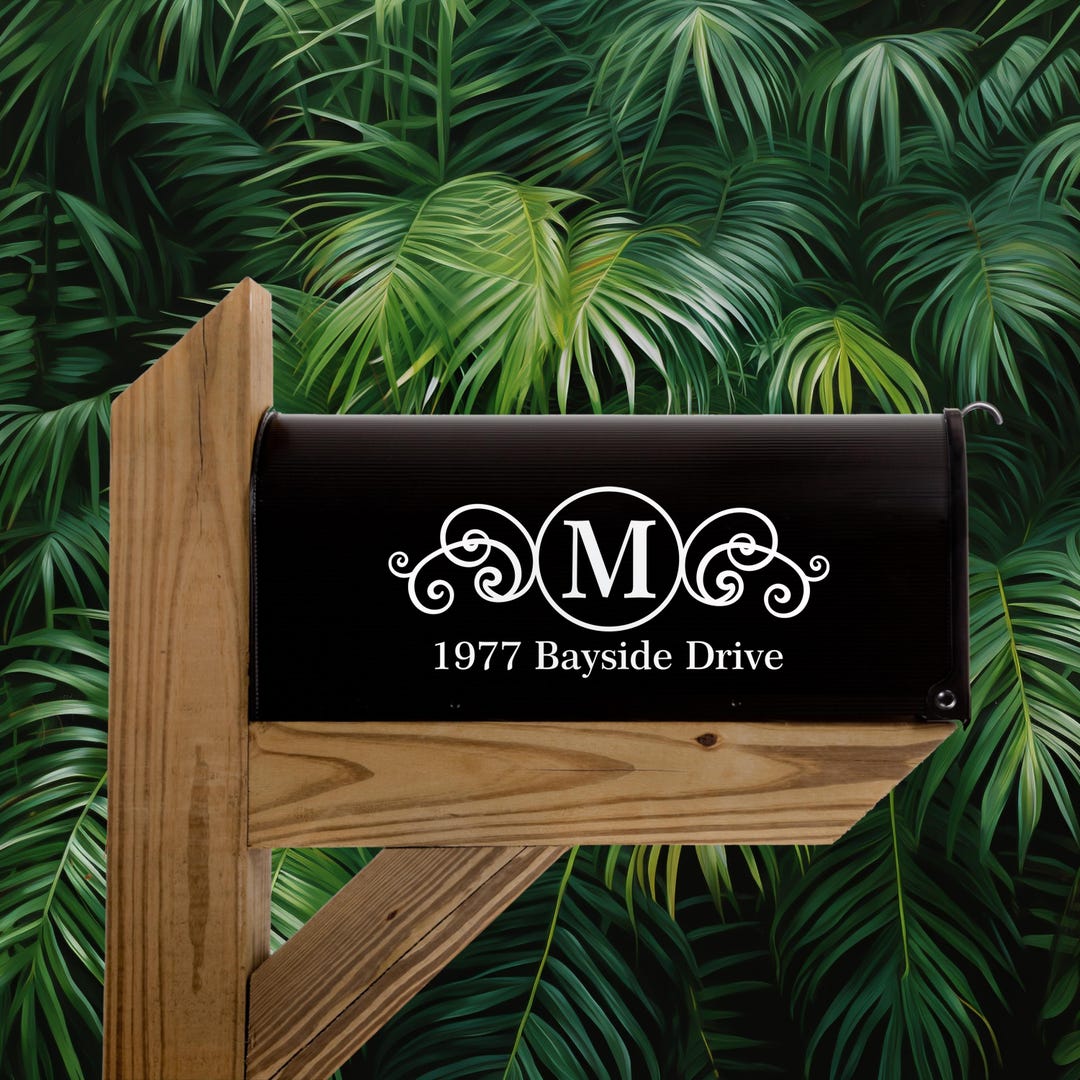 Personalized Mailbox Decal: Monogram Address Vinyl Decals - Etsy