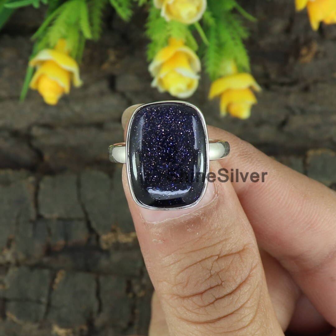 Blue Sun Sitara Ring: 925 Sterling Silver Gemstone Ring - Etsy