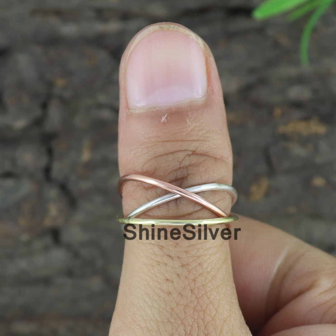 Triple Interlocking Ring, Three Band Rolling Ring, Thin Interlocking ...