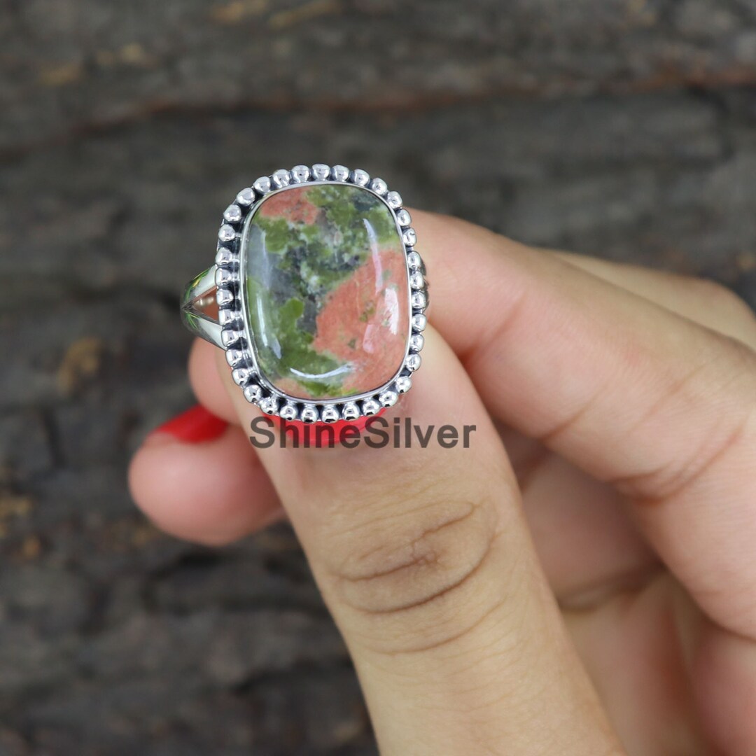 Natural Unakite Jasper Ring, Jasper Ring, 925 Silver Ring, Ring for Women, Promise Ring, Best ...
