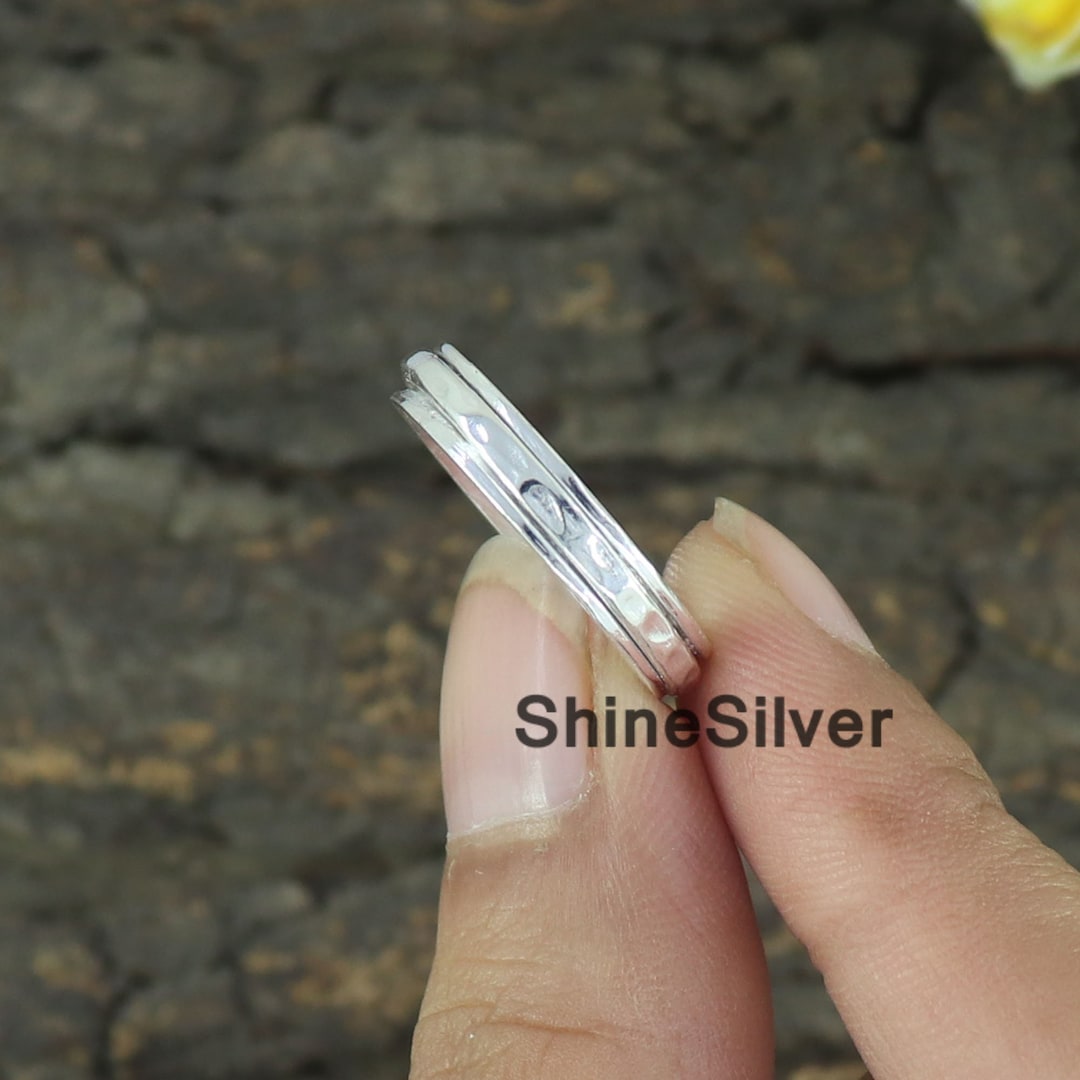 Silver Spinner Ring, Yoga Silver Ring, Sterling Silver Ring, Fidget Ring, Thumb Ring, Meditation ...