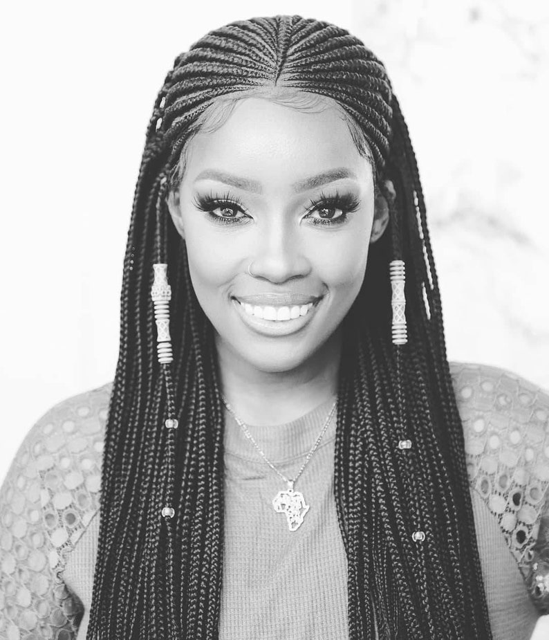 Tribal Braids Fulani Braids African Braids Full Lace Wig Etsy