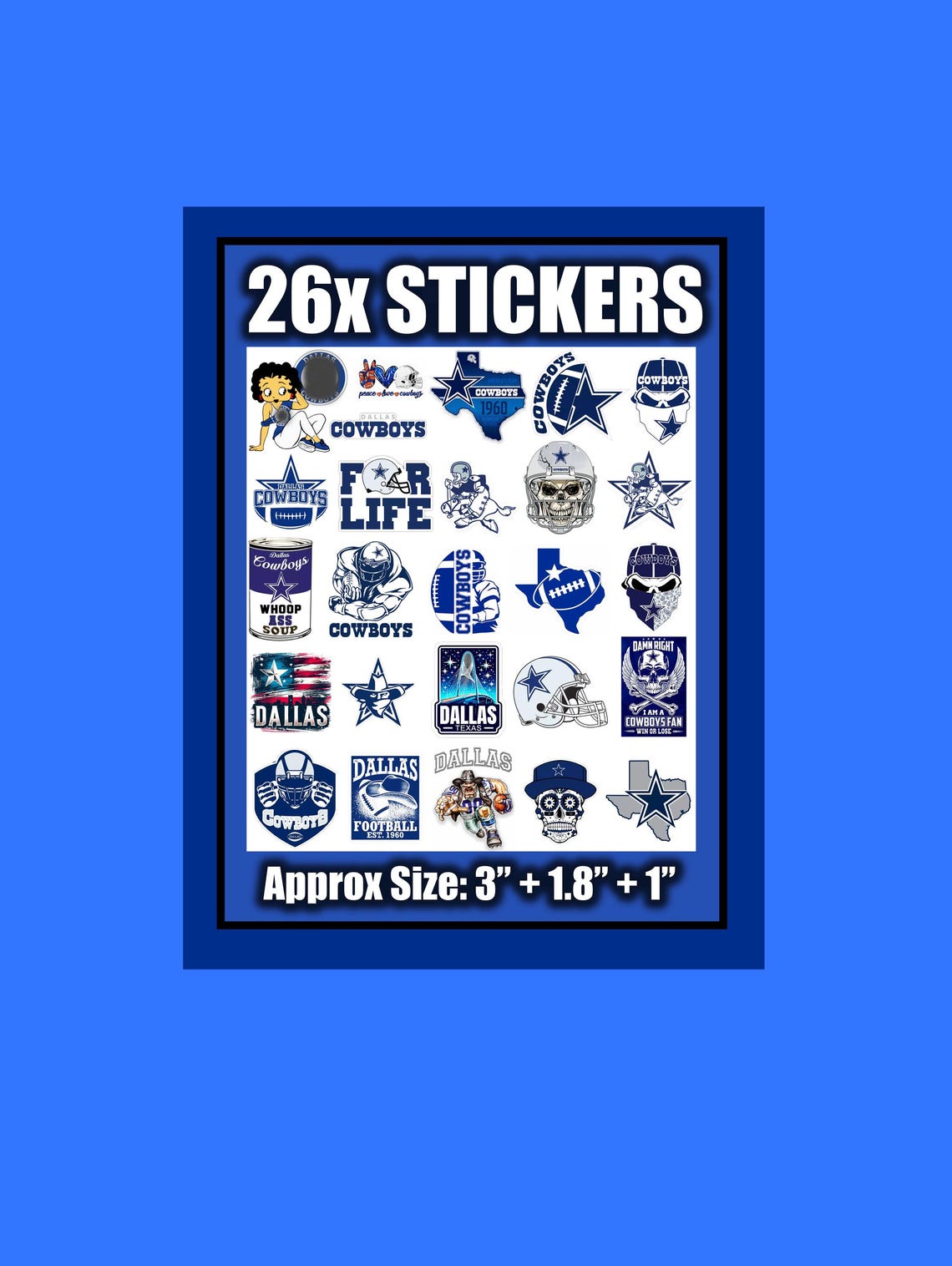 Dallas Texas Sticker Full Set Cowboys Stickers - Etsy