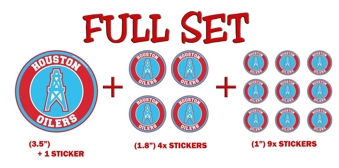 Houston Oilers Logo Stickers Lot Pc New Sport Laptop Wall - Etsy UK