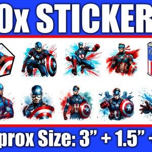 Captain America Stickers Full Sticker Set - Etsy