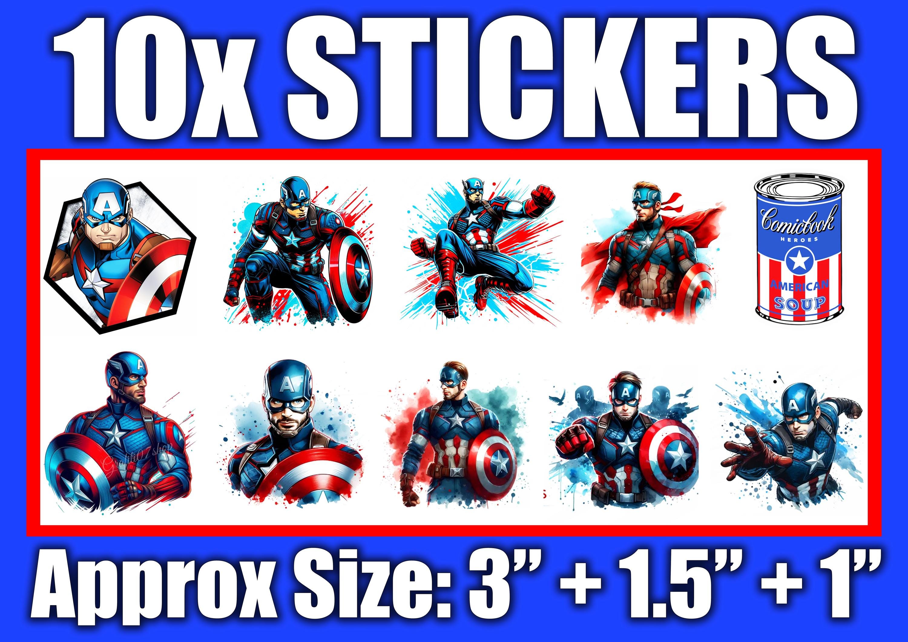 Captain America Stickers Full Sticker Set - Etsy