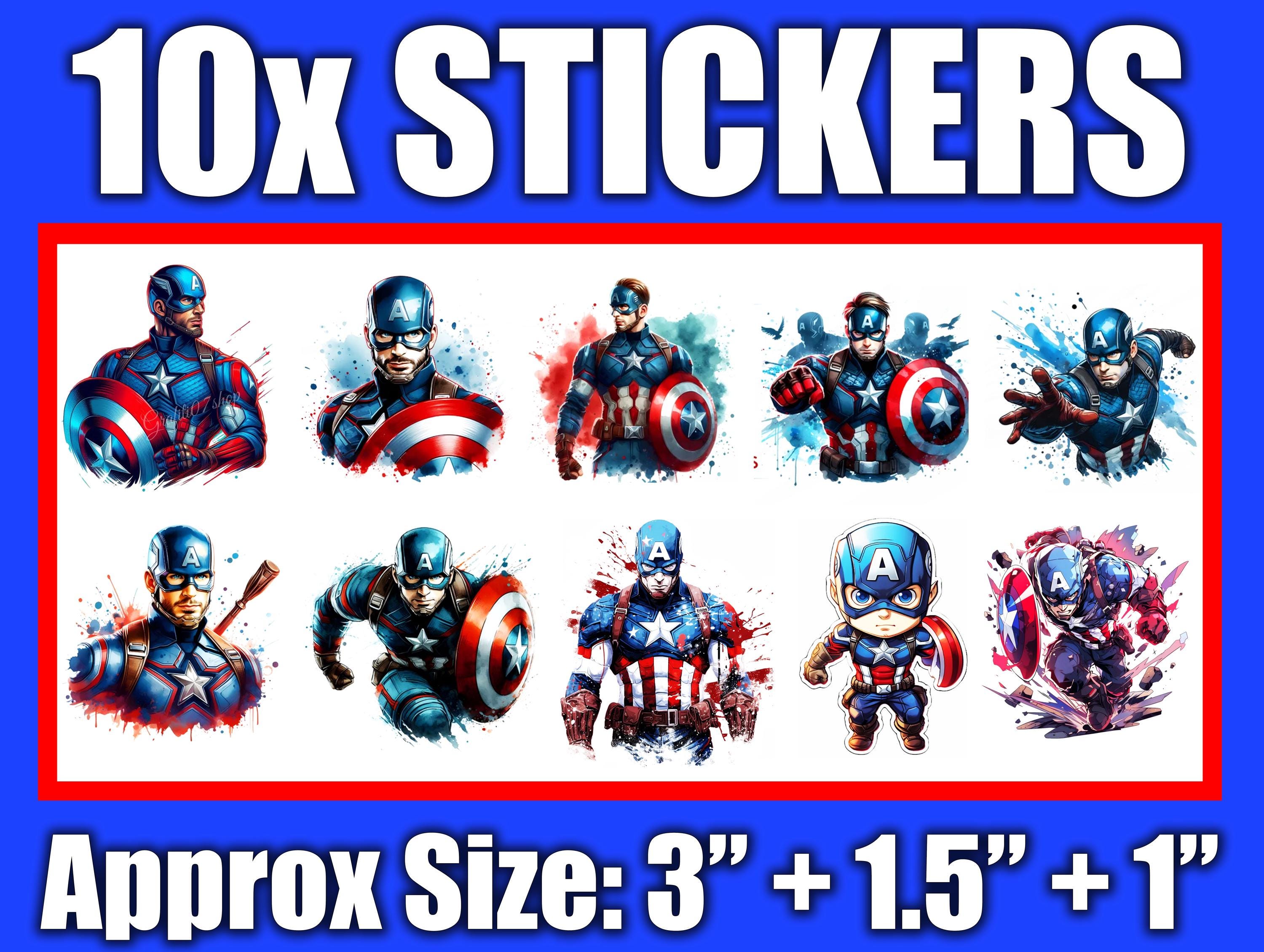 Captain America Stickers Full Sticker Set - Etsy