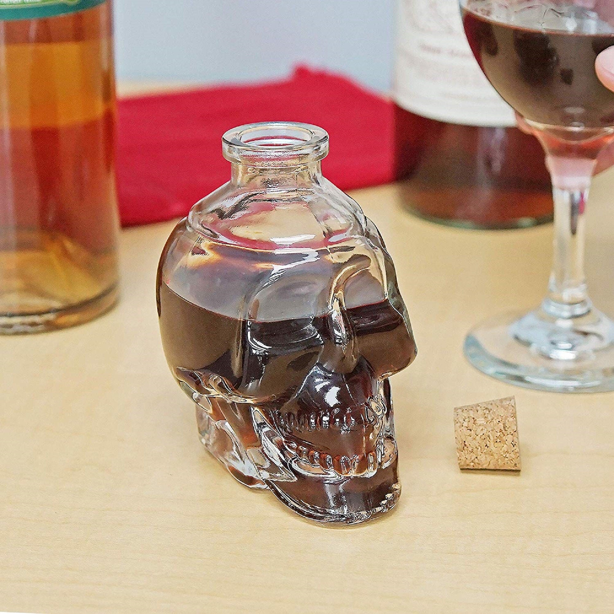 24 X LIQUOR DECANTERS Skull Decanters 380ml Novelty Glass - Etsy