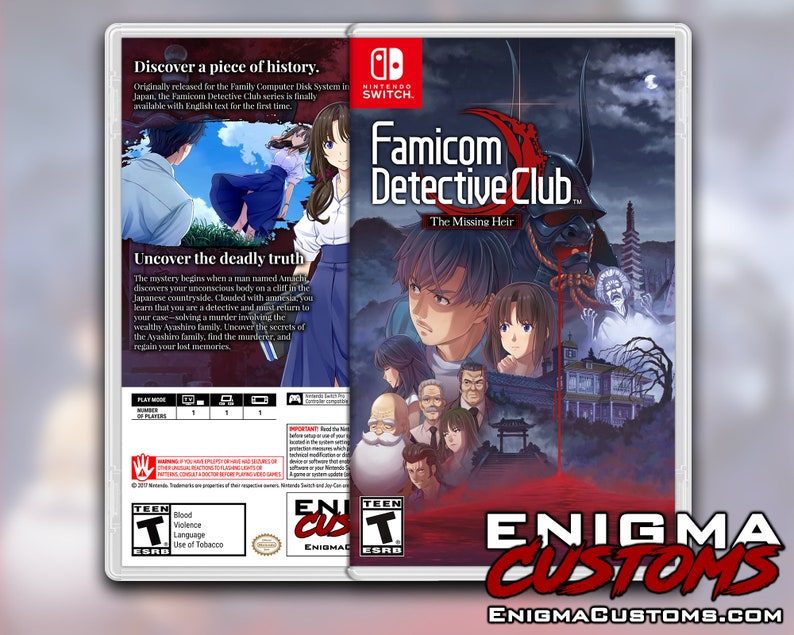 Famicom Detective Club: Switch Custom Covers DOUBLE PACK (no Game ...