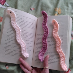 Book Worm- Crochet Worm Bookmark. My Original Design, Customisable ...