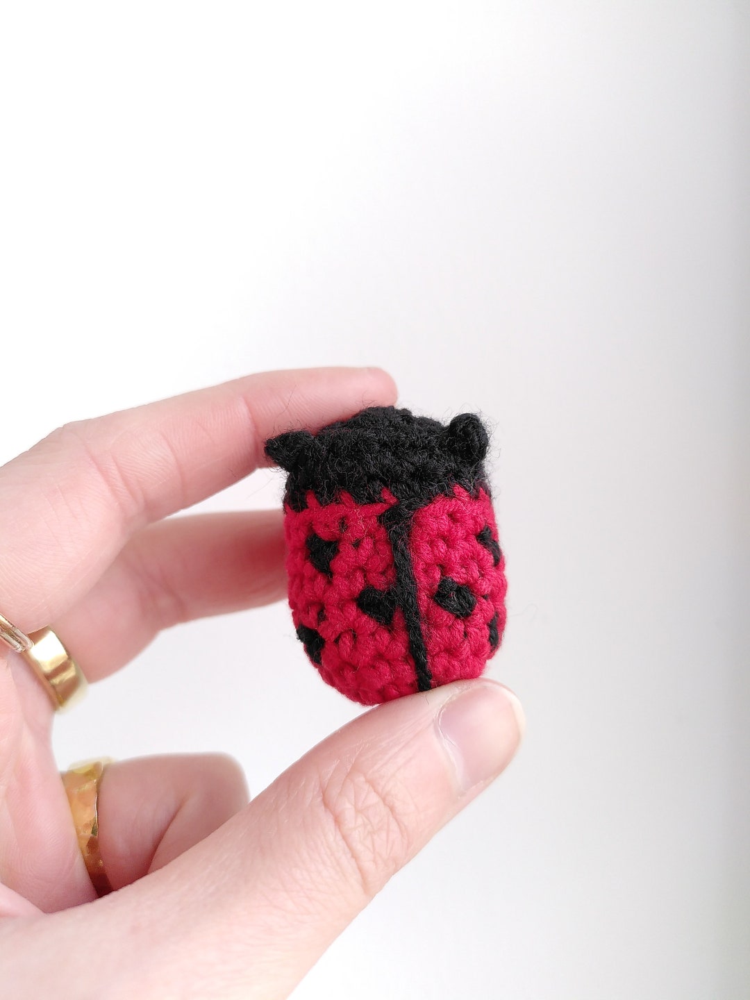 Small Crochet Soft Ladybug Toy Plushie Pocket Pal/ Worry Pet/ Fidget ...