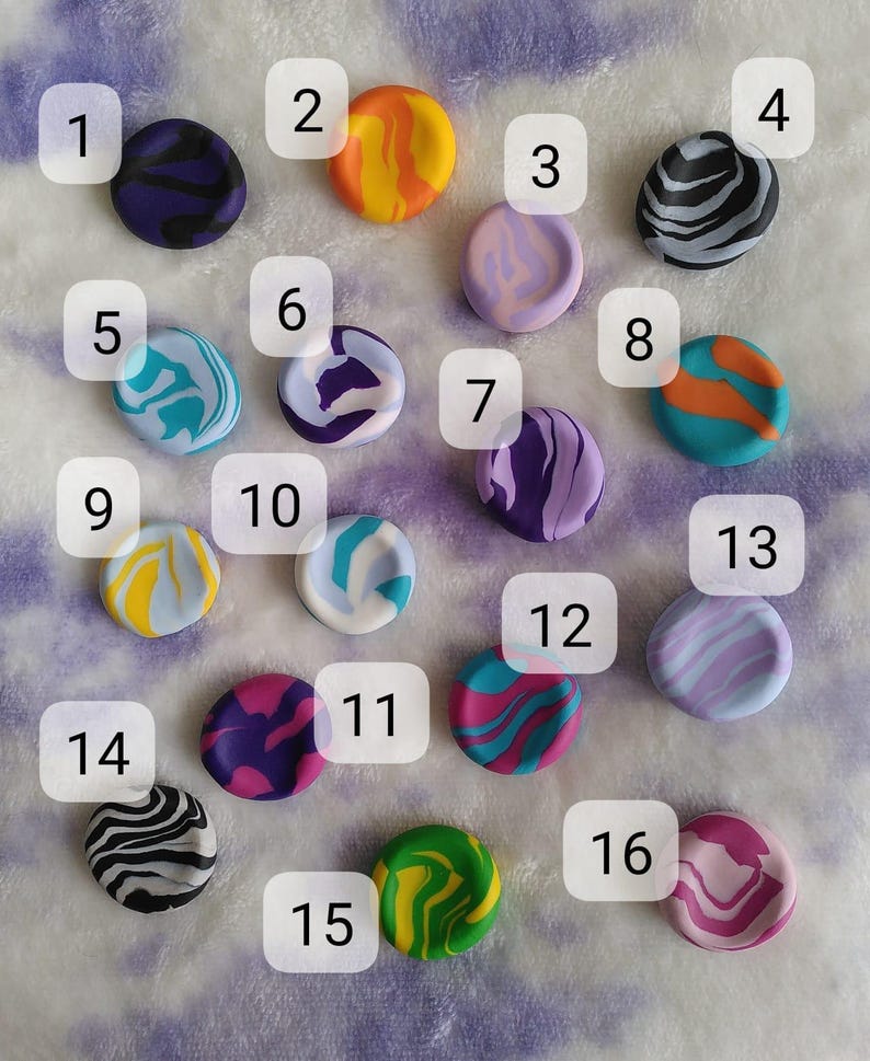 Polymer Clay Worry Stone/ Peace Pebble/fidget- Choose Your Own Colour ...