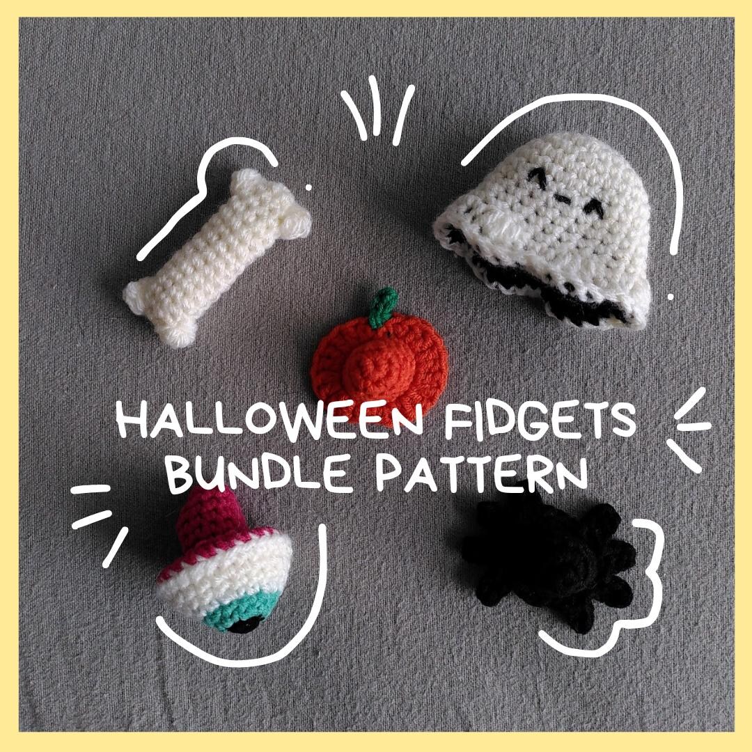 HALLOWEEN Crochet Fidget Toy PATTERN BUNDLE of 5 Different Toys. Make ...