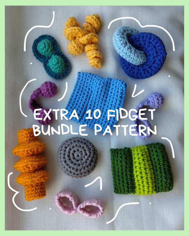 Extra 10 Crochet Fidget Toy PATTERN BUNDLE- New Updated Version ...